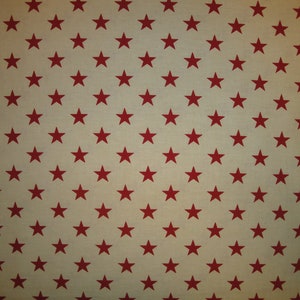 Cotton Star Fabric FAT QUARTER | Tan and Red Star Fabric | Quilt Home ...