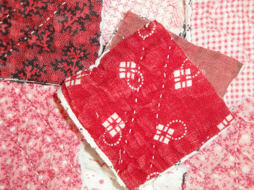 Old Calico Quilt Scraps | Antique Vintage Quilt Patches | 8 SMALL ...