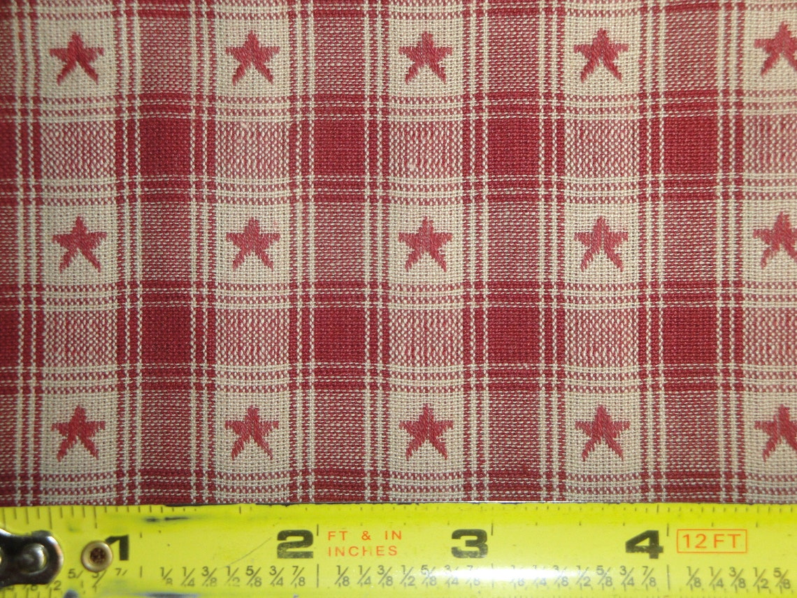 Star Plaid Fabric | Americana Fabric | Old Glory Fabric | Cotton Home ...