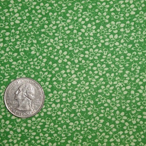 Reproduction Green Calico Fabric Flower Design | Old Antique Vintage ...