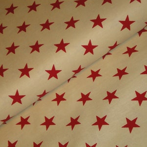 Cotton Star Fabric FAT QUARTER | Tan and Red Star Fabric | Quilt Home ...