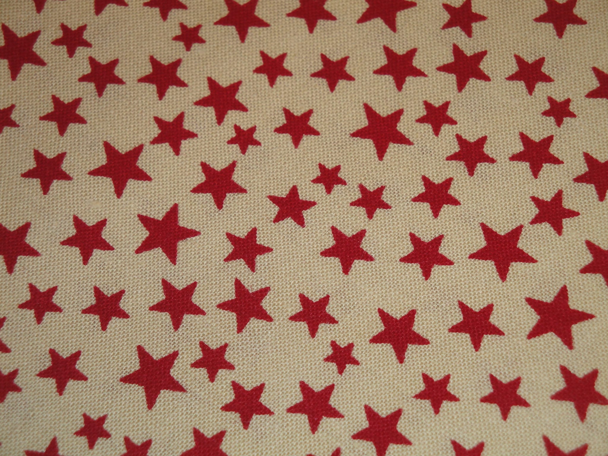 Cotton Star Fabric | Scattered Star Fabric | Tan and Red Star Fabric ...