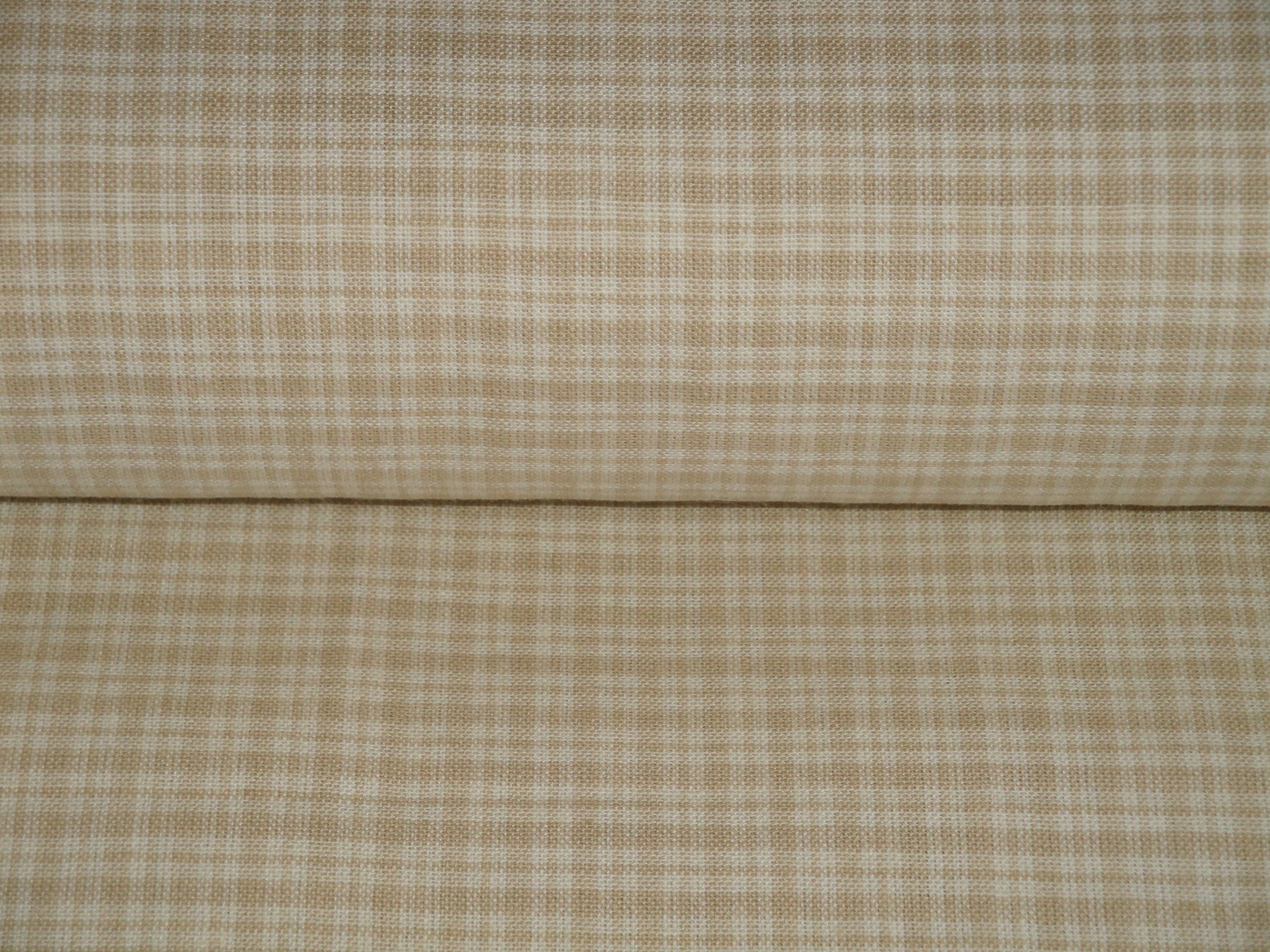 Wheat Homespun Fabric | Wheat and Cream Plaid Fabric | Primitive Cotton ...