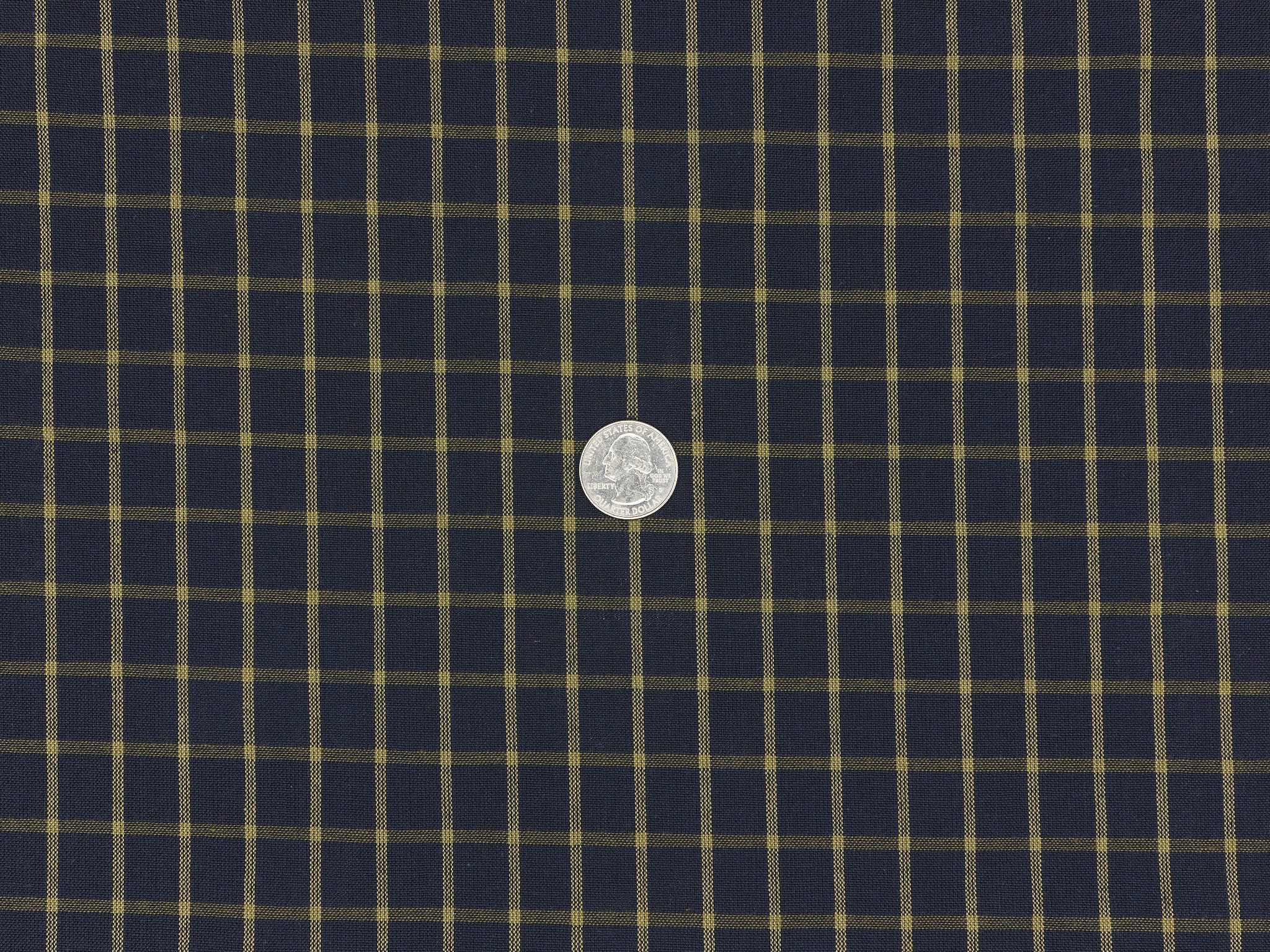 Navy Blue and Tea Dye Woven Window Pane Plaid Homespun Fabric | Home ...