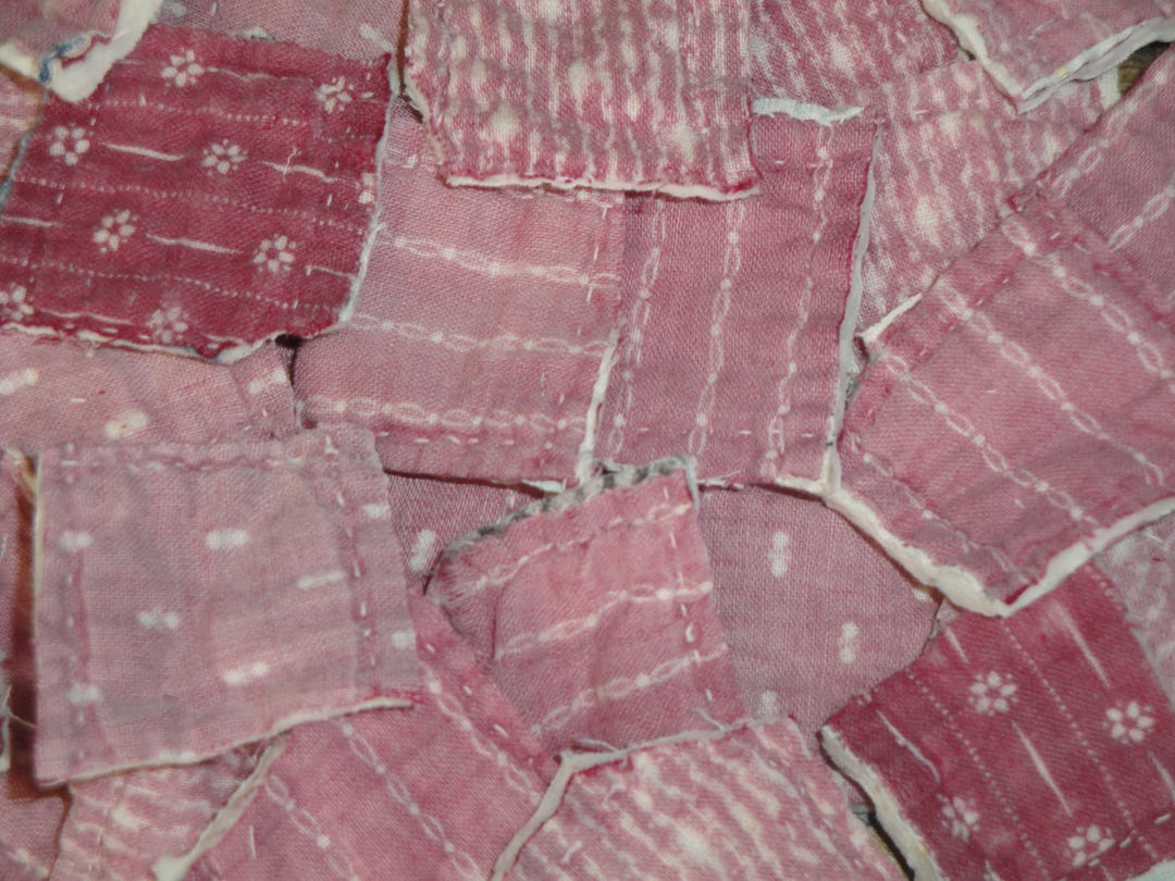 Old Calico Quilt Scraps | Antique Vintage Quilt Patches | 12 SMALL ...