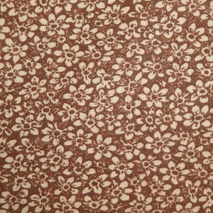 Reproduction DARK Brown Calico Fabric Flower Design | Antique Vintage ...