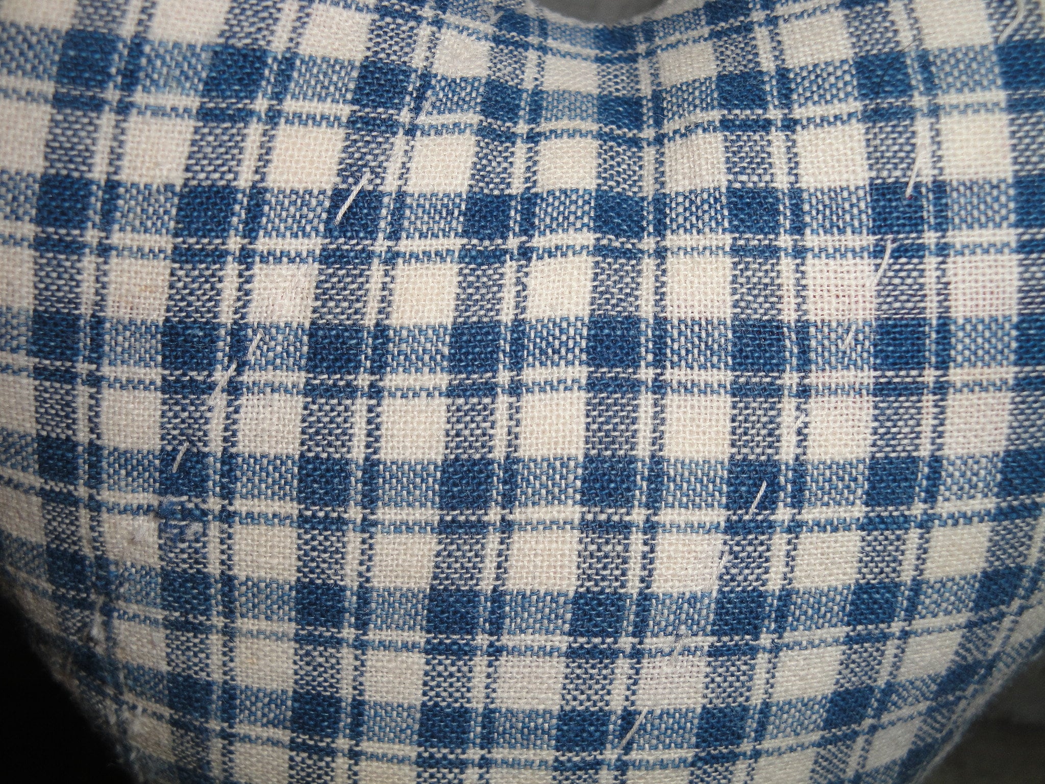 Vintage Antique Old Primitive Blue Homespun Fabric Quilt Heart ...