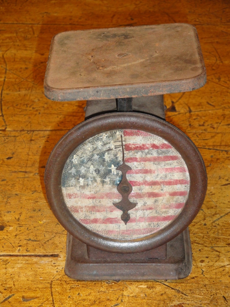 Americana Vintage Kitchen Scale Handpainted | Old Kitchen Scale ...