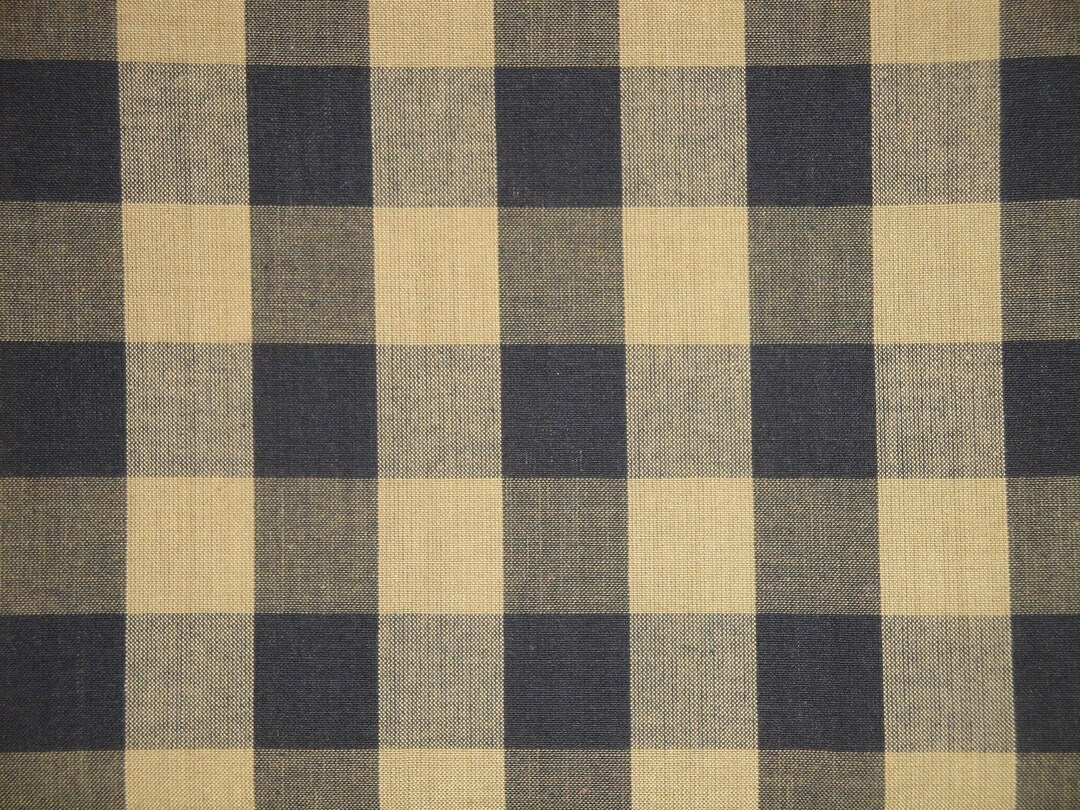 Buffalo Check Fabric | Black and Tea Dye Buffalo Check Cotton Homespun ...