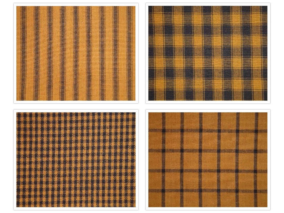 Yard Bundle of 4 Homespun Spice and Black Woven Homespun Fabric ...