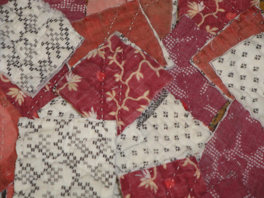 Old Calico Quilt Scraps | Antique Vintage Quilt Patches | 25 SMALL ...