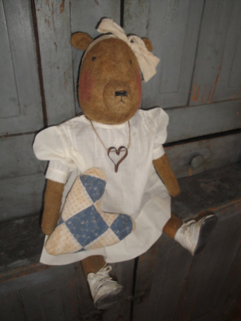 Vintage Dressed Primitive Hand Made Sitting Bear With Old - Etsy