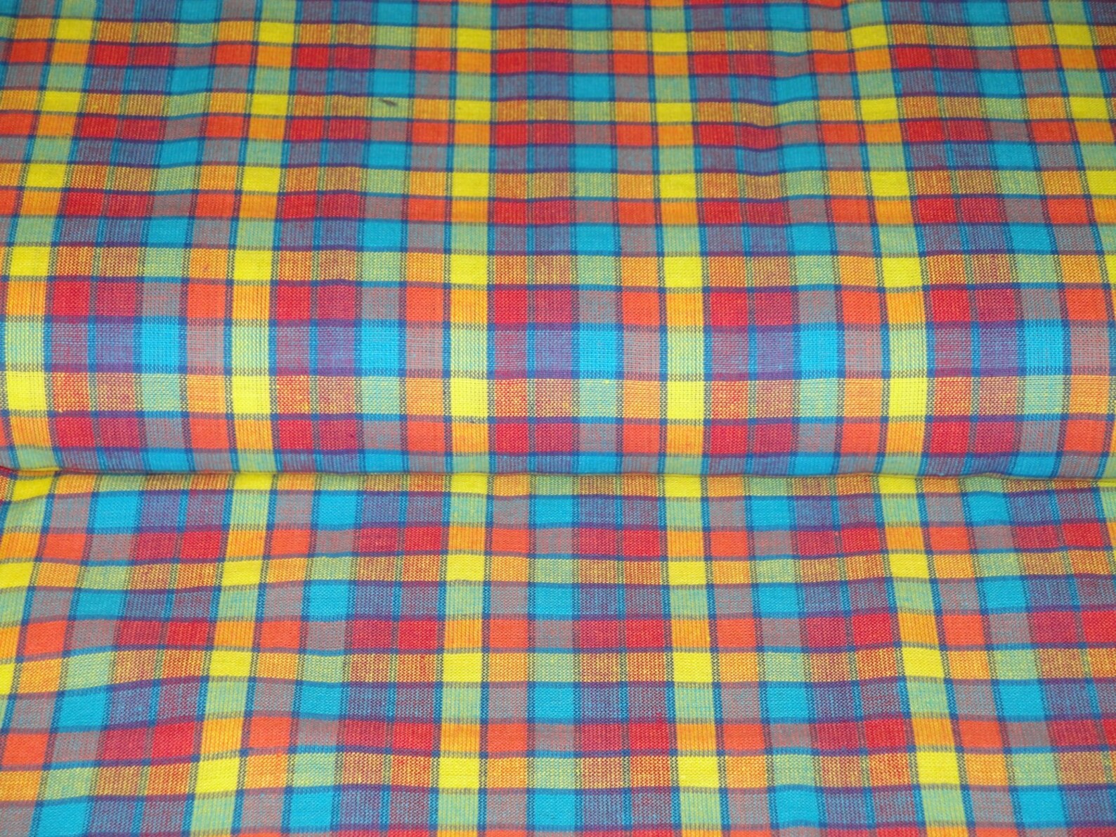 Woven Cotton Homespun Multi Color Plaid Fabric Primitive - Etsy