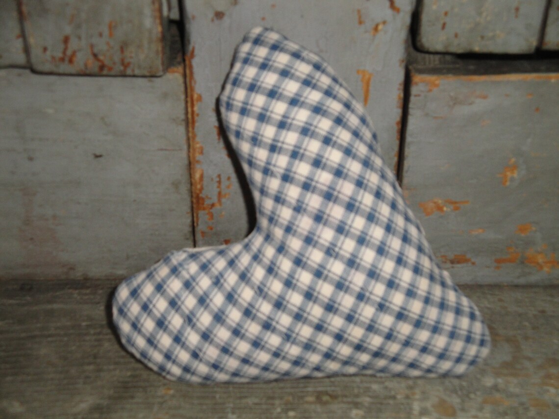Vintage Antique Old Primitive Blue Homespun Fabric Quilt Heart ...