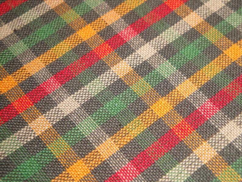 Cotton Homespun Medium Plaid Check Fabric Olive Red Gold | Etsy