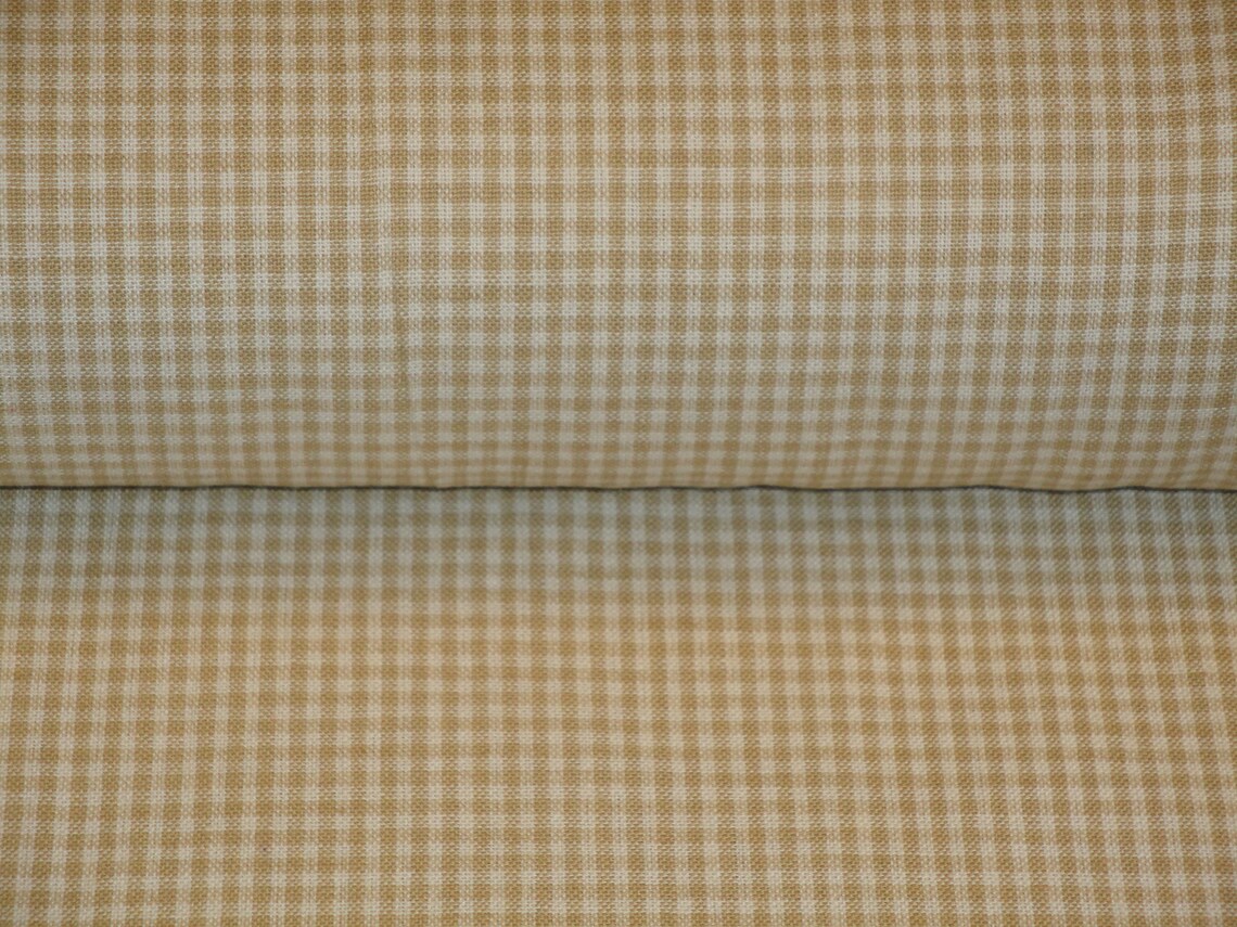 Check Fabric Wheat and Cream Small Check Homespun Fabric | Etsy
