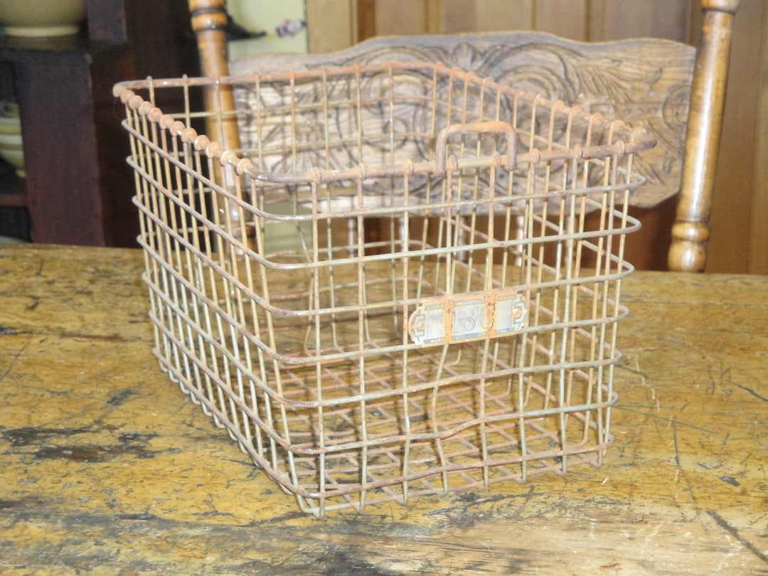Old Antique Vintage Wire Gym Basket Kaspar Wire Works Shiner Texas ...