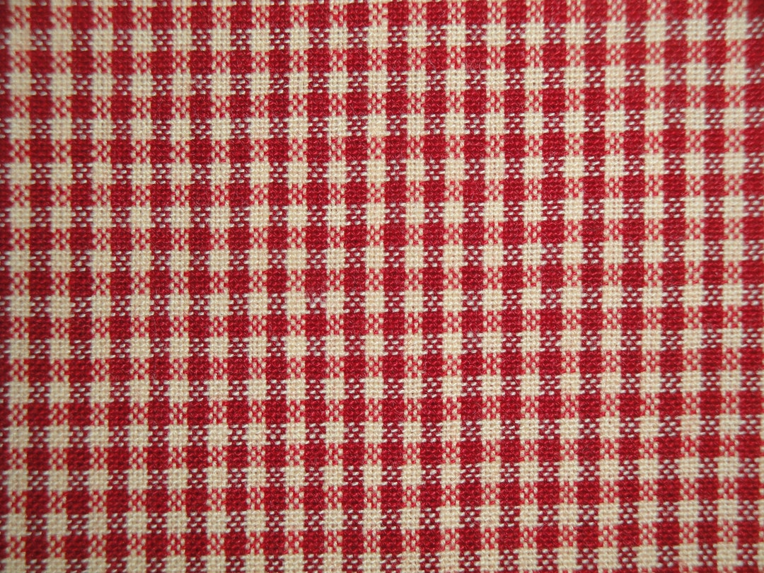 Diamond Textiles Americana Red Small Check Woven Cotton Homespun Fabric ...