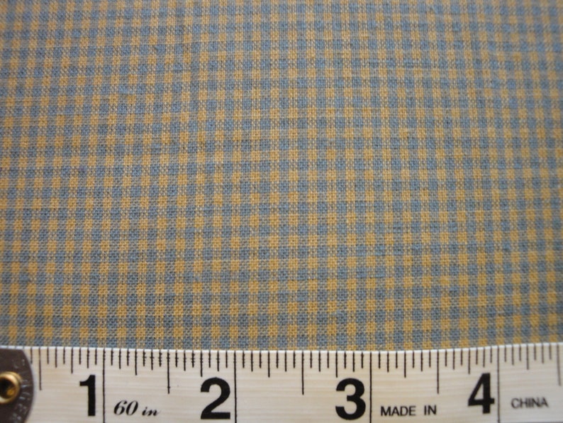 Country Blue Small Check Fabric FAT QUARTER | Primitive Blue Check ...