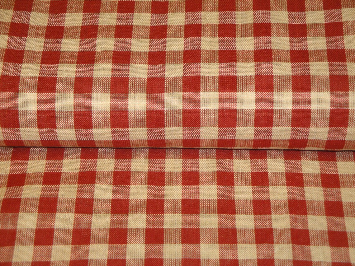 Check Fabric FAT QUARTER Homespun Large Red Check Fabric | Etsy