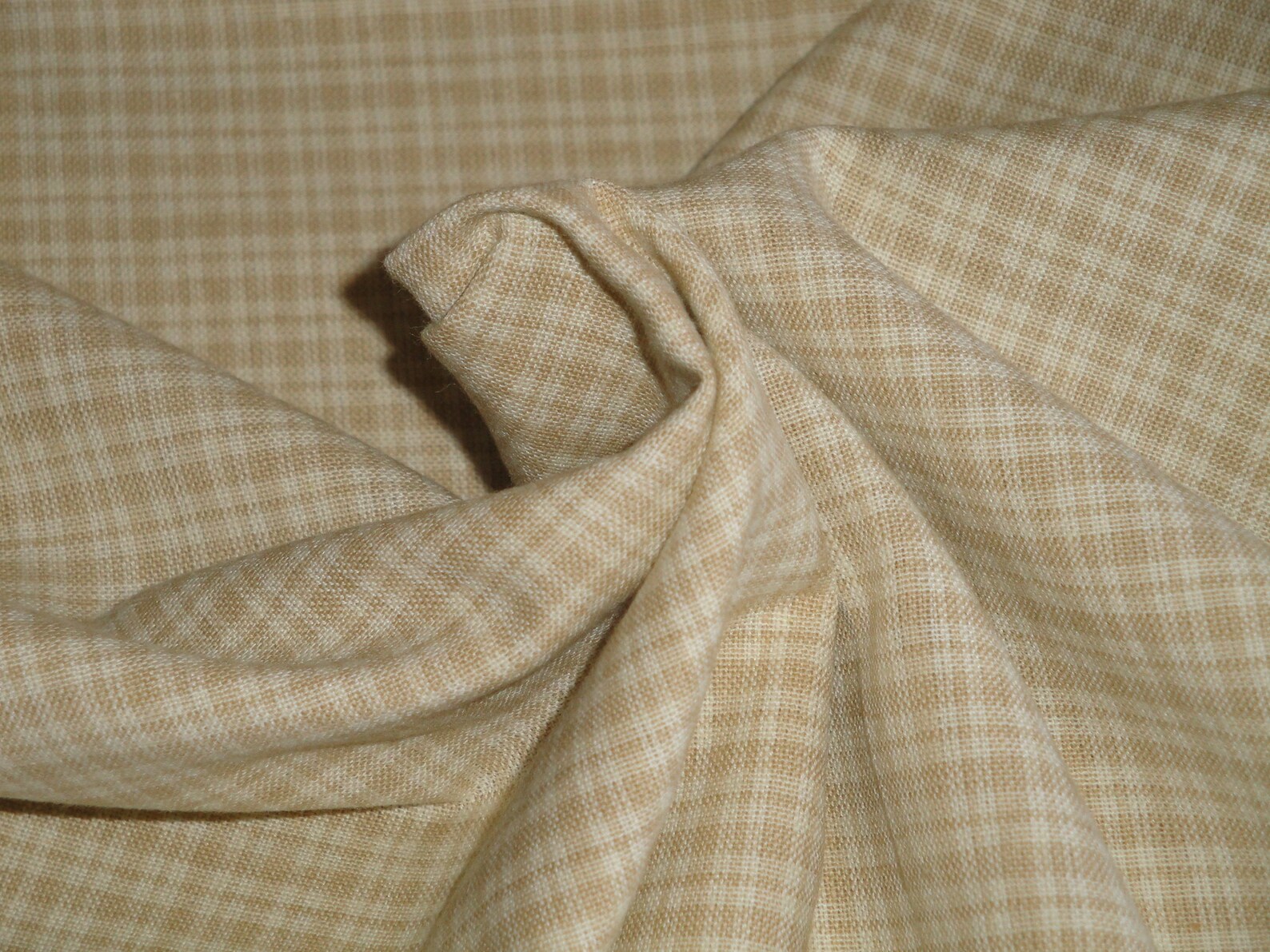 Wheat Homespun Fabric | Wheat and Cream Plaid Fabric | Primitive Cotton ...