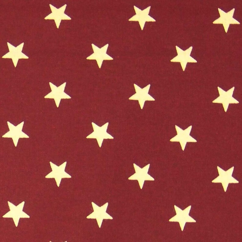 Star Fabric Barn Red Fabric With Ecru Stars Primitive Star | Etsy