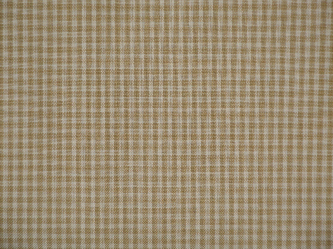 Check Fabric | Wheat and Cream Small Check Homespun Fabric | Cotton ...