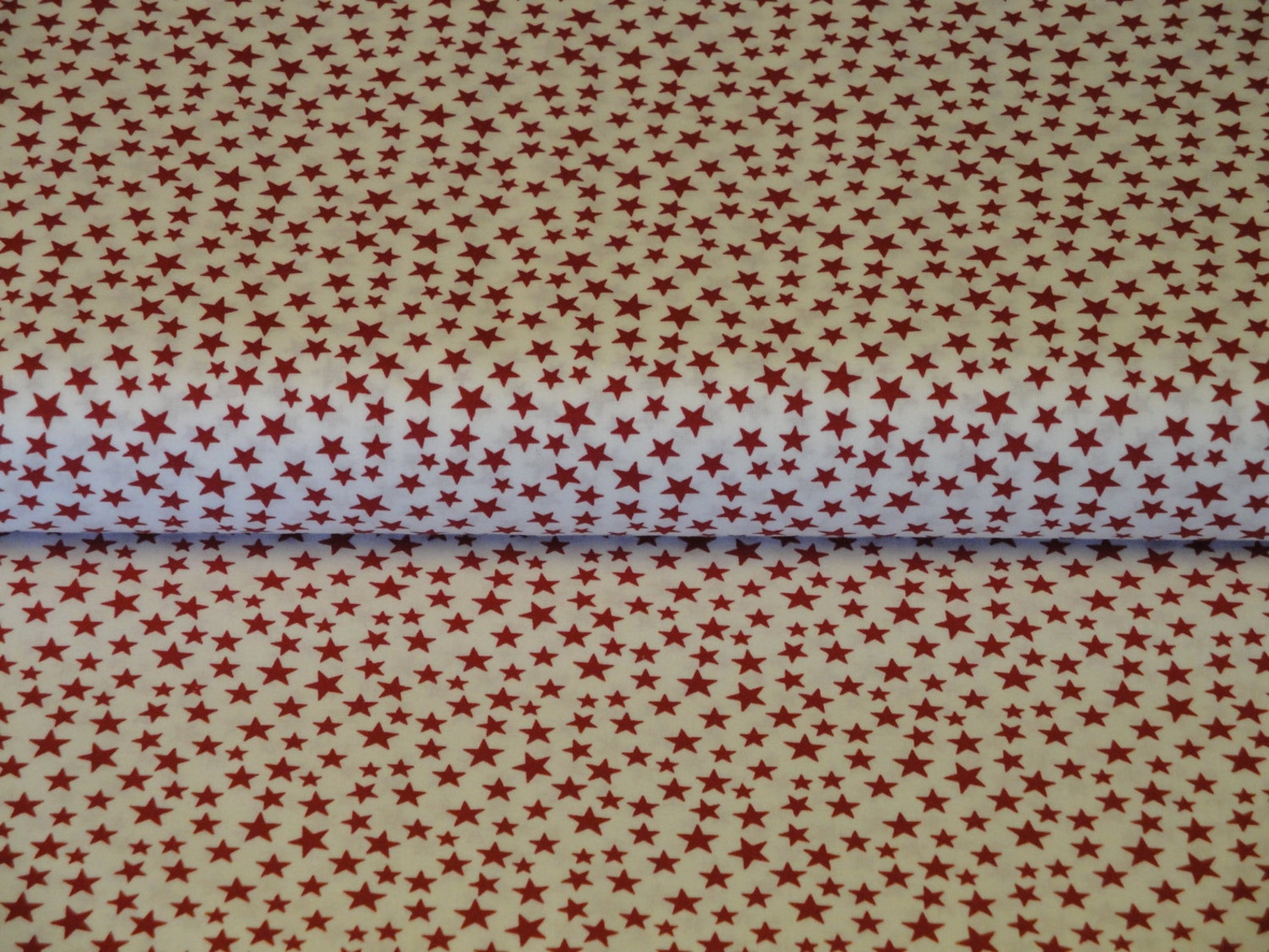 Star Fabric Scattered Star Fabric White With Red Star | Etsy