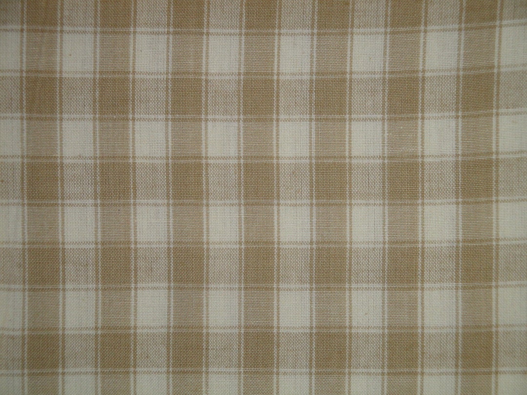Wheat Homespun Fabric | Wheat and Cream Woven House Check Fabric ...