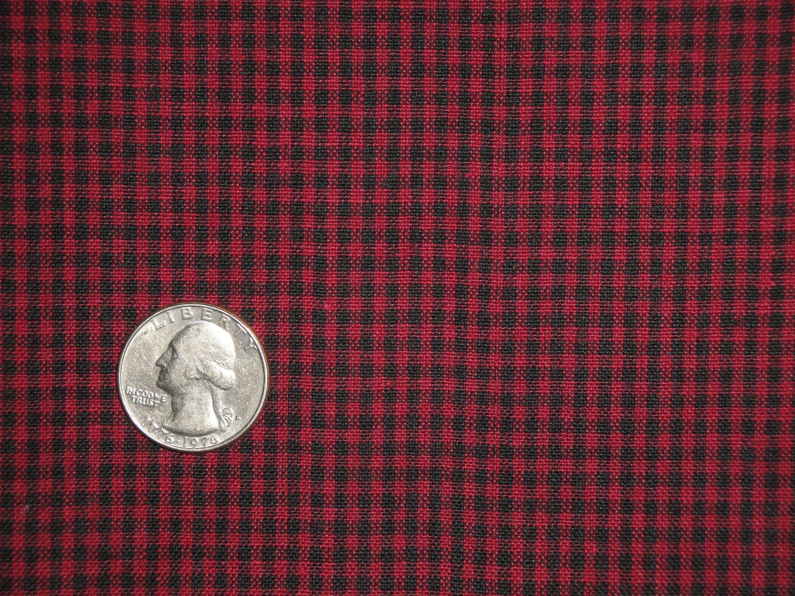 Wine and Black Small Check Fabric | Woven Cotton Homespun Fabric | Rag ...