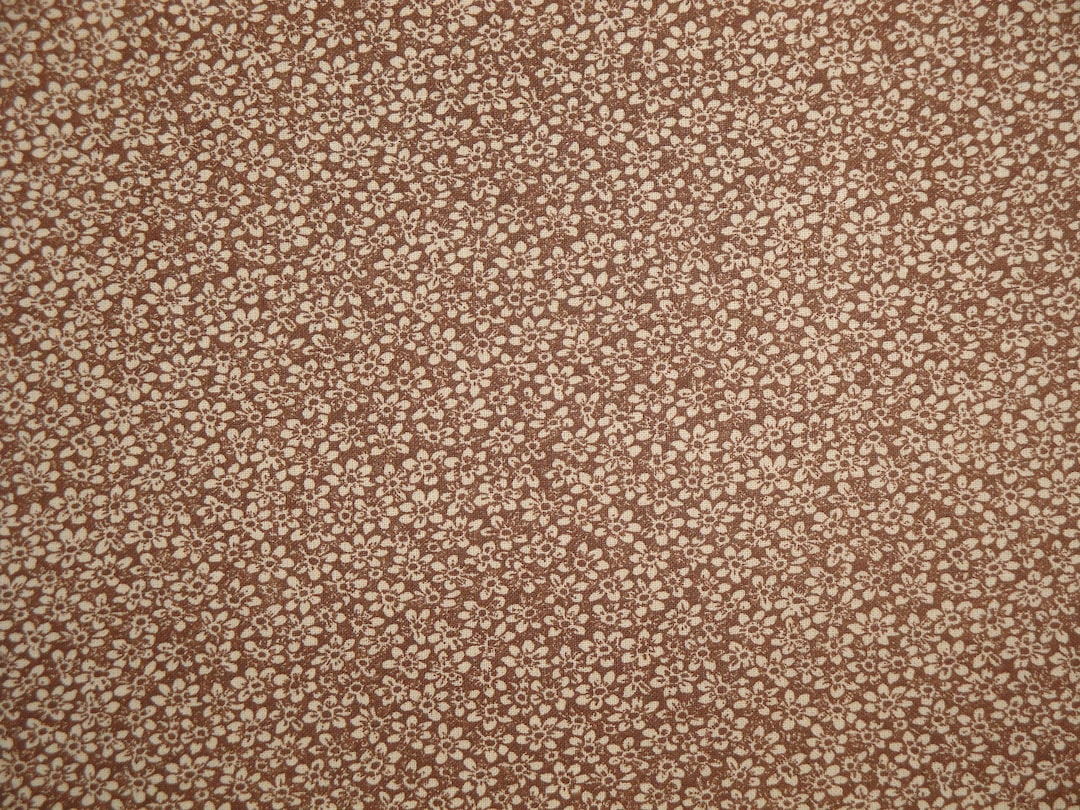 Reproduction DARK Brown Calico Fabric Flower Design | Antique Vintage ...