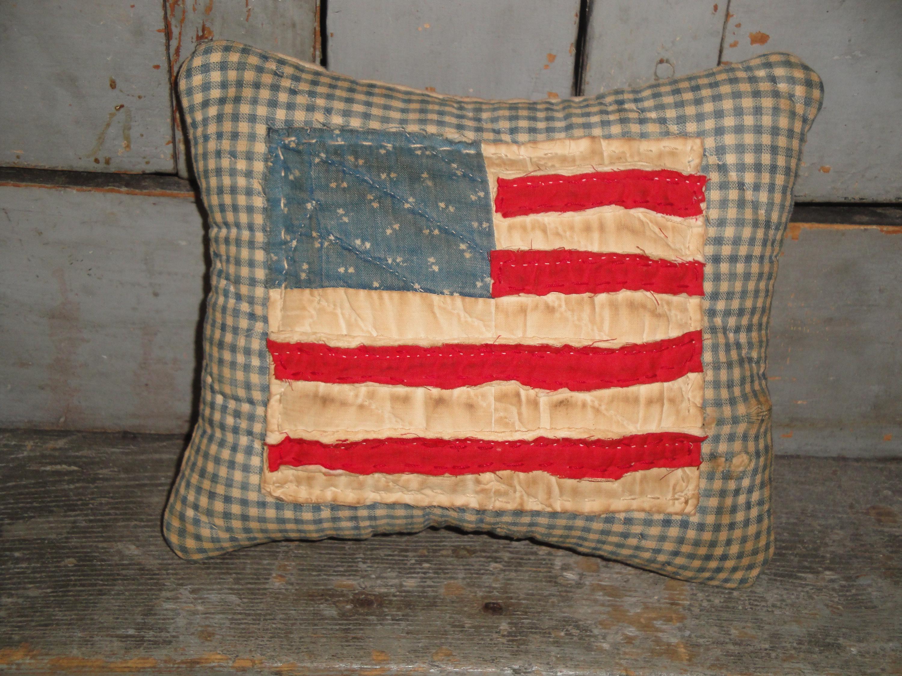 Old Antique Vintage Quilt Repurposed Primitive Tattered Aged ...