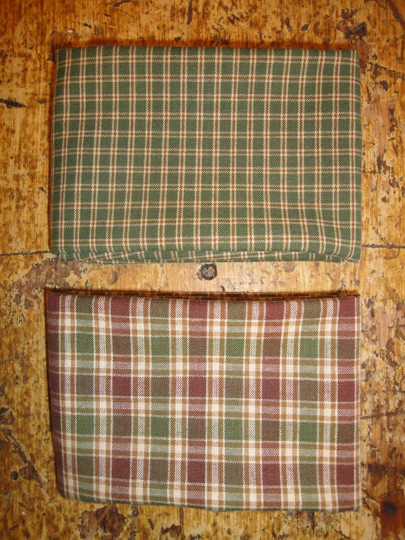 Sage Green Plaid Homespun Fabric Fat Quarter Bundle Of 2 Etsy
