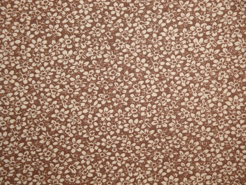 Reproduction DARK Brown Calico Fabric Flower Design Antique - Etsy