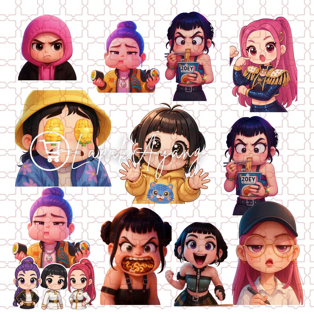 Kpop Demon Hunter PNG Bundle 30+, Clip Art Kpop, Huntrix Kpop Demon ...