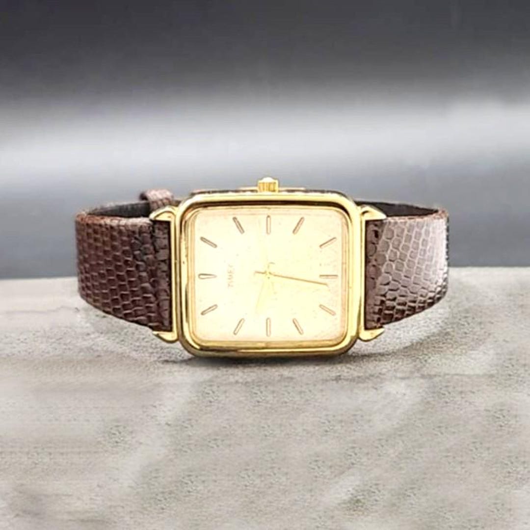 Timex 1980's Mens Tank Style Quartz Watch - Etsy