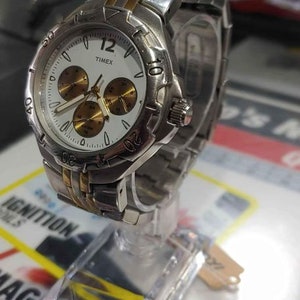 Timex Easy Reader Gold & Silver Chronograph Mens Watch - Etsy