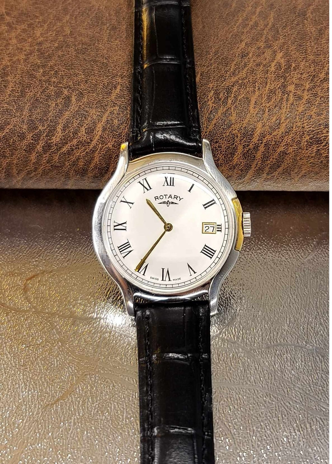 Rotary Mens Silver & Gold Analog Quartz Classy Watch - Etsy Canada