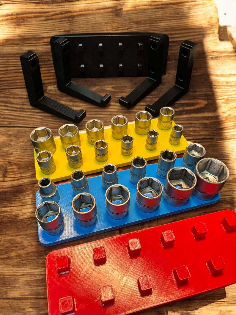 Socket Wrench Organizer Wall Mount - Durable Desktop Holder for 1/2", 3 ...