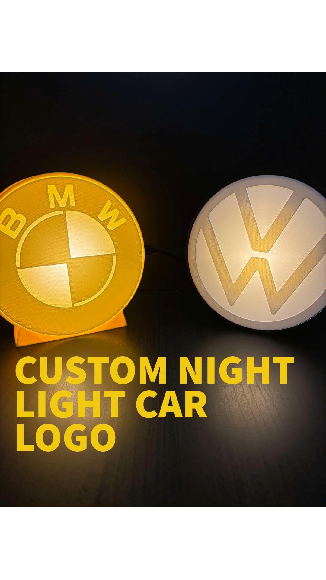 CUSTOM CAR LOGO Night Light | Personalized Automotive Decor | Unique ...