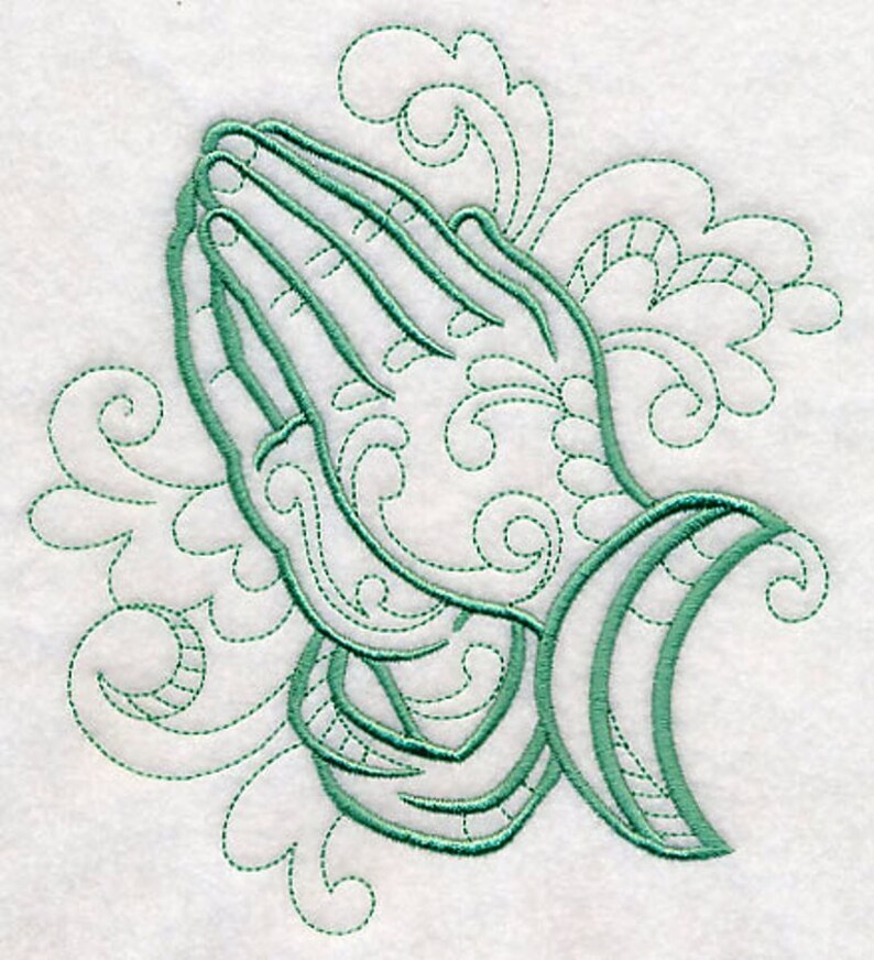 Praying Hands Machine Embroidered Quilt Block Patchwork - Etsy