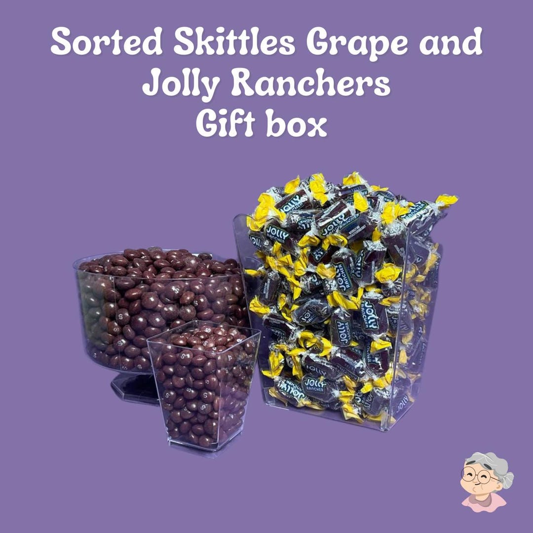 Grape Sorted Skittles and Jolly Ranchers Sweets, Purple Skittles ...