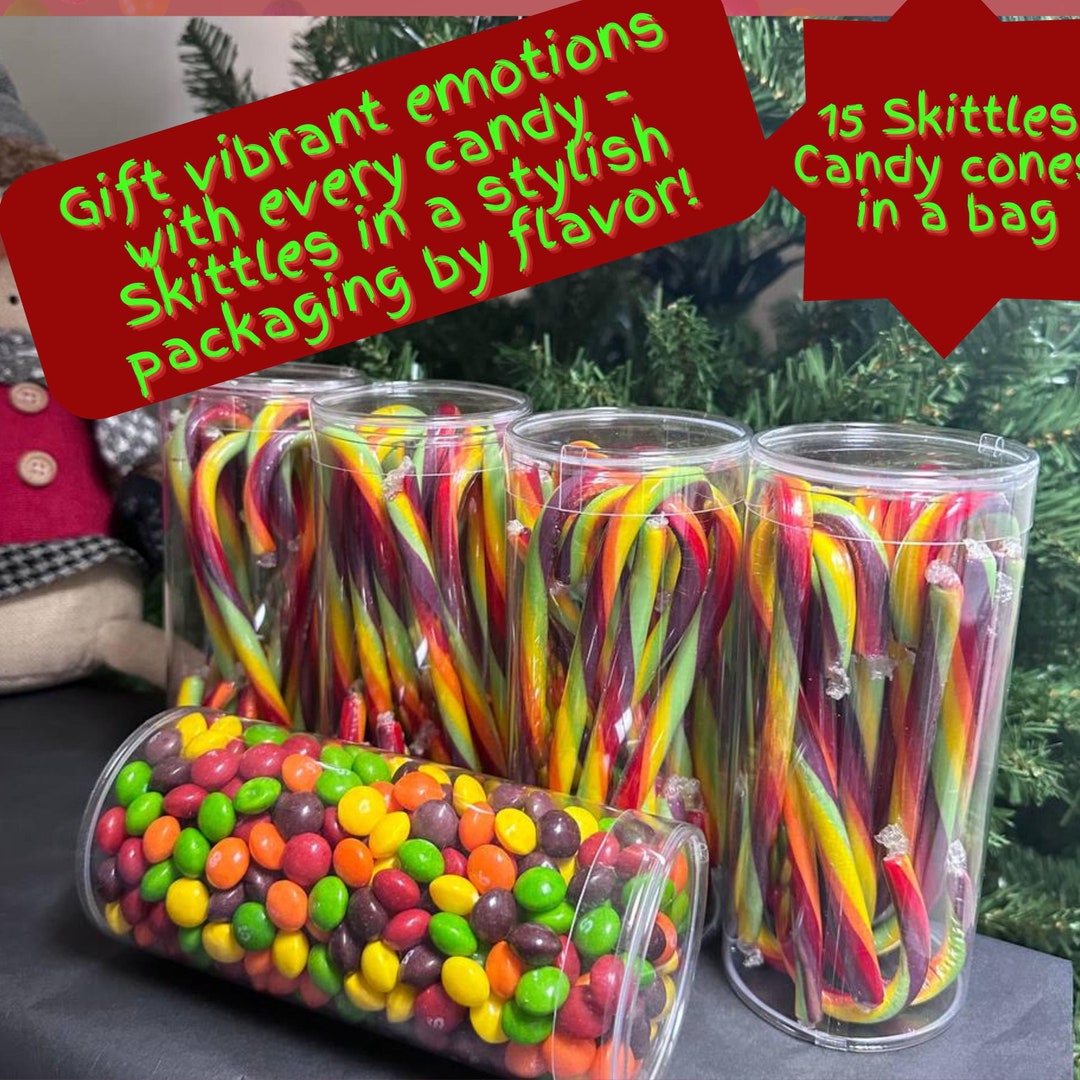 Candy Cone Gift Box , Rainbow Skittles Candy Cone Gift Box 15 Skittles ...