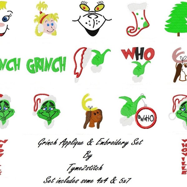 Grinch Embroidery - Etsy
