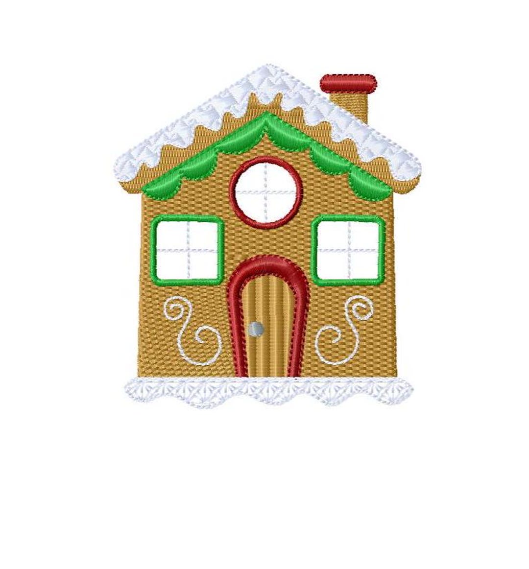 Gingerbread House Embroidery Design: Christmas Machine Embroidery ...