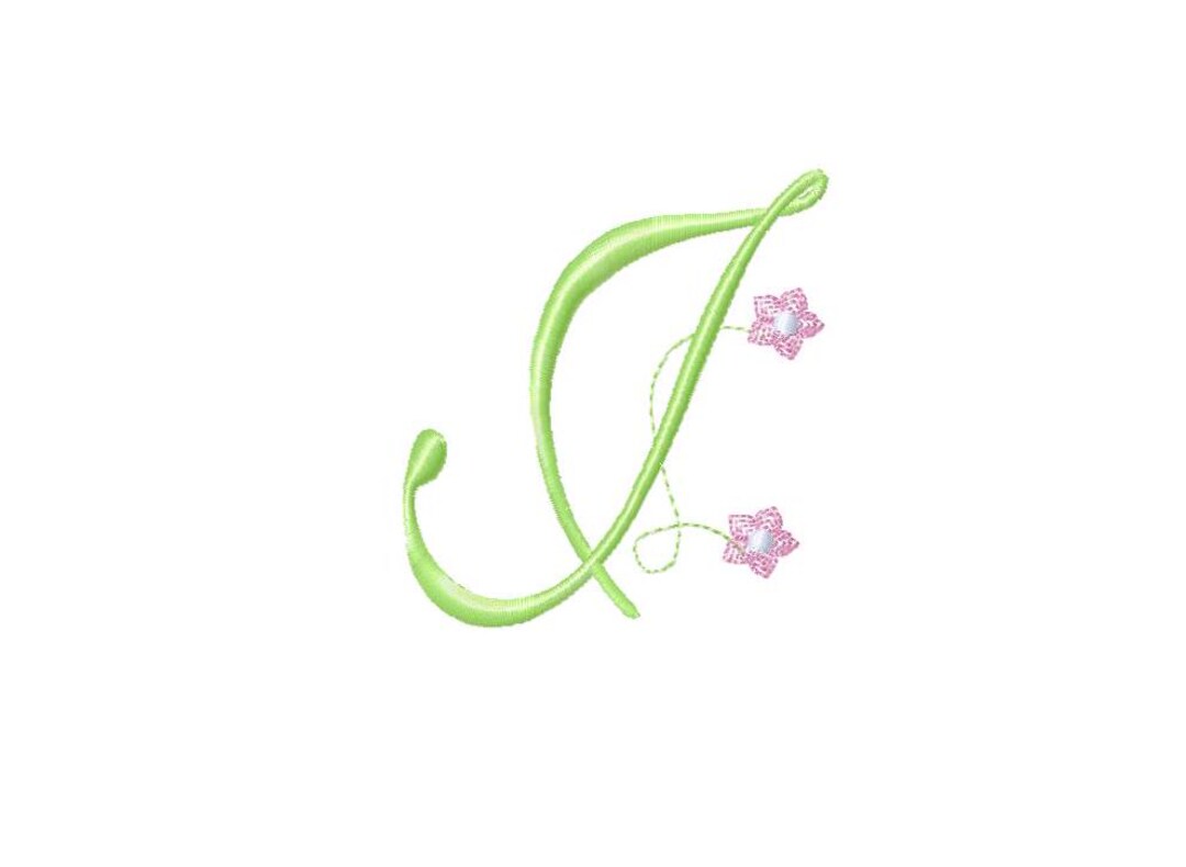 Floral Cursive Font Embroidery Design Set (digital Download - Etsy ...
