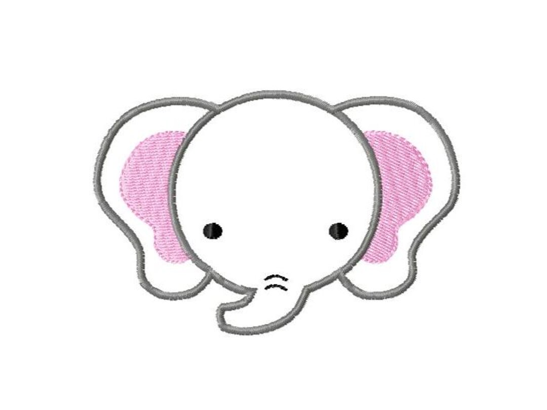 Elephant Head Applique Machine Embroidery Design, Machine Embroidery ...