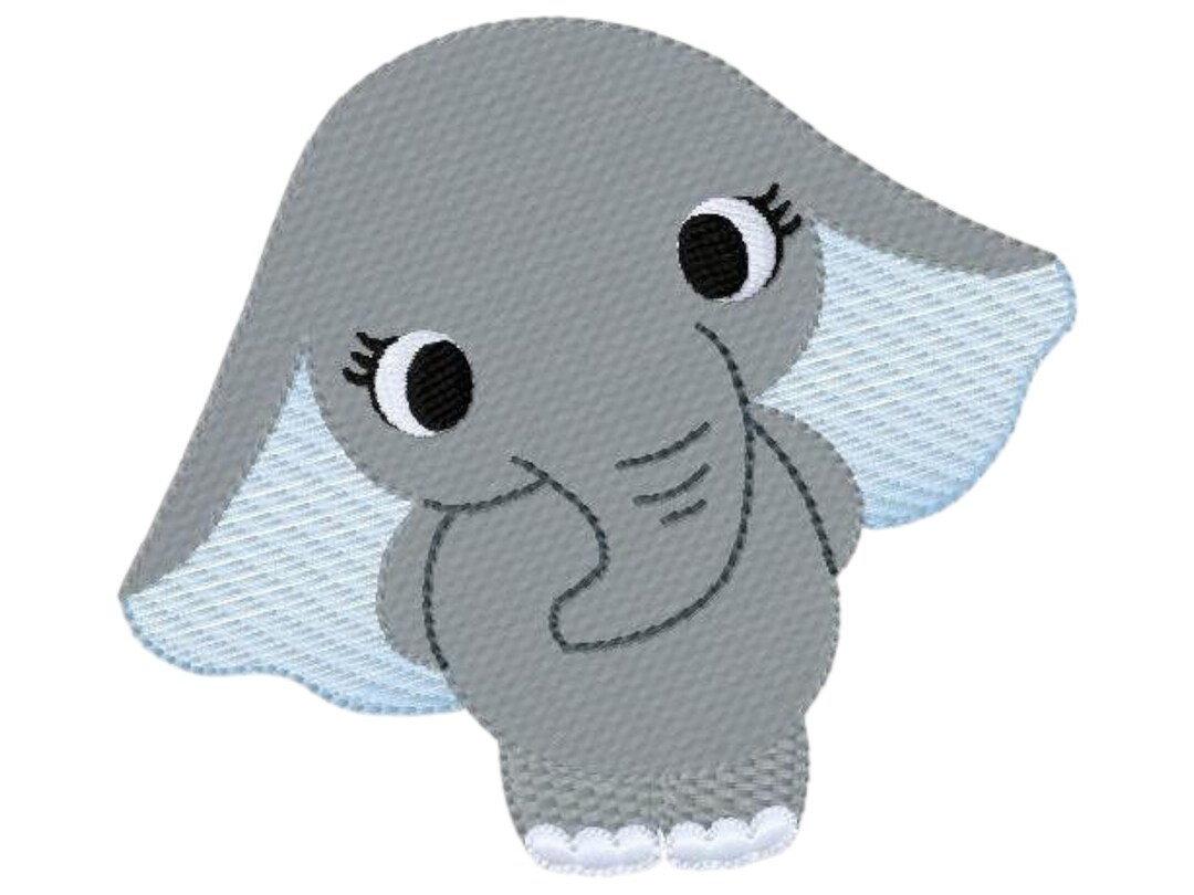 Elephant Machine Embroidery Design: Baby Animal Applique (digital ...