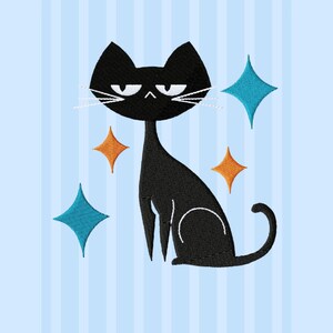 MCM Retro Cat Embroidery Design: Machine Embroidery (digital Download ...