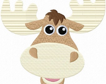 Applique Moose Machine Embroidery Design Zoo Pals Boy Girl Cute ...